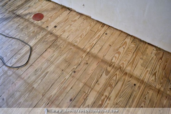 Kitchen Progress - Painted Striped Hardwood Floor - Addicted 2 Decorating®