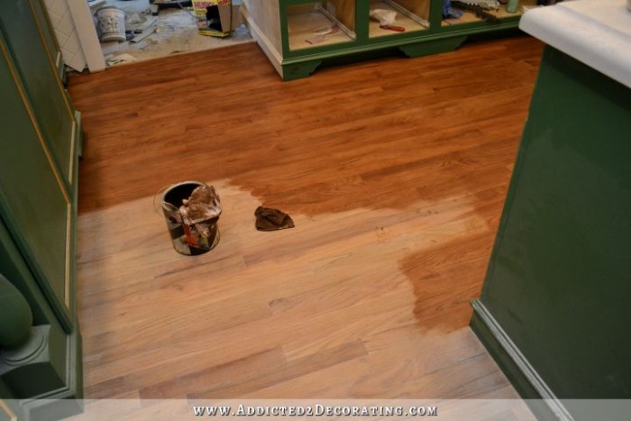 Stained Red Oak Floor (Kitchen Remodel Progress)