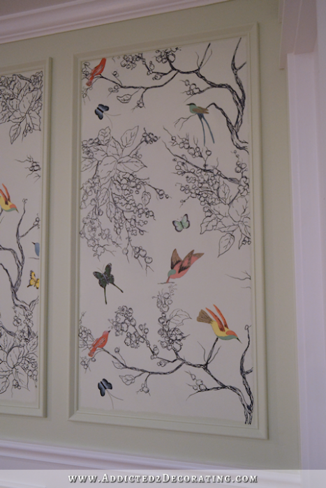 Hand Drawn Birds & Butterflies Entryway Wall Mural - Finished ...