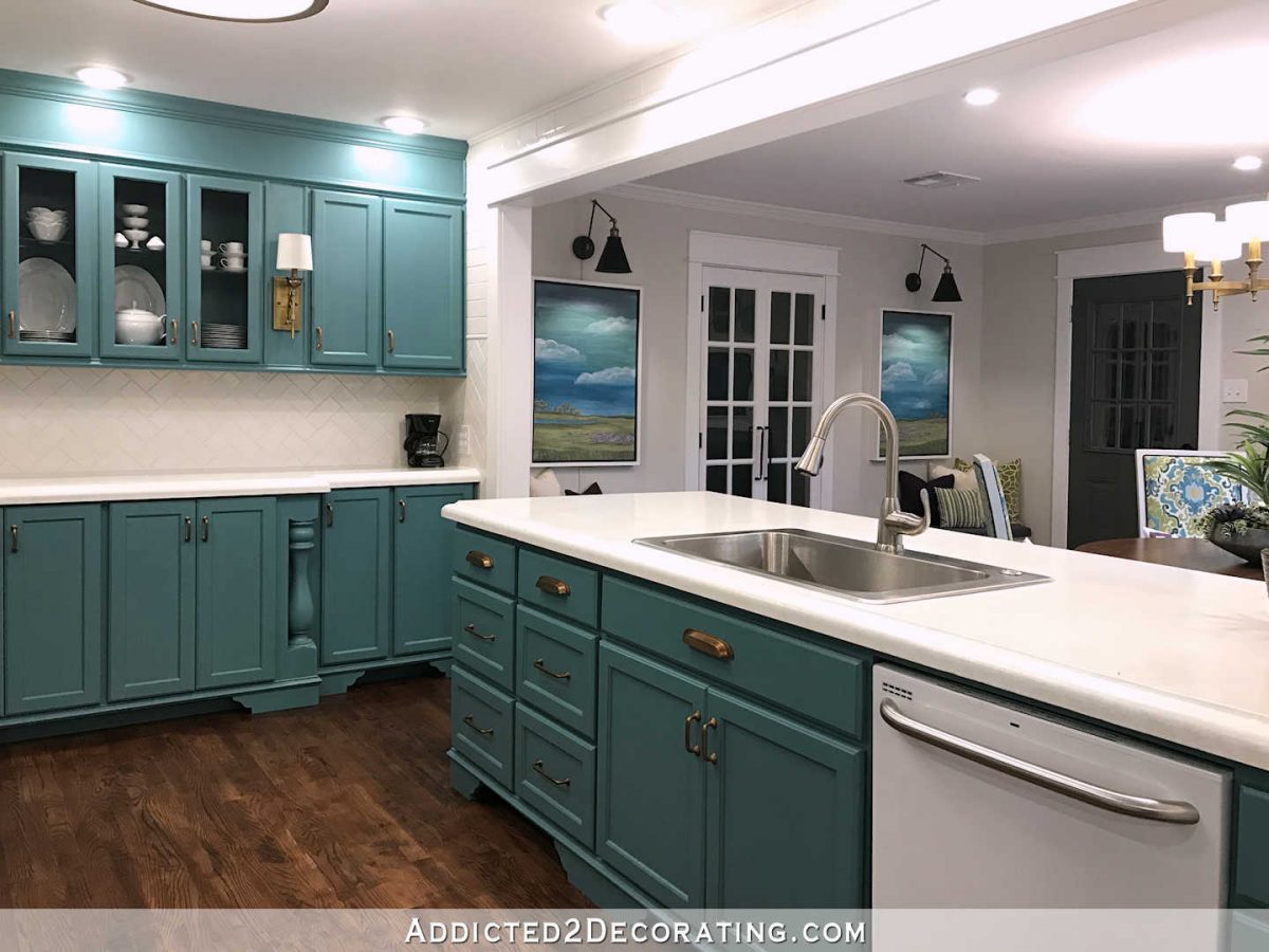 My Finished-For-Now Kitchen: From Kelly Green To Teal (Before & After ...