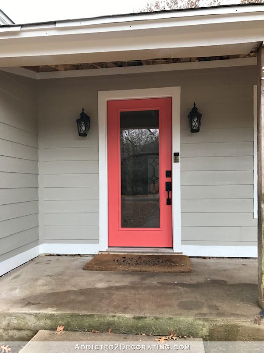 The Happiest Front Door On The Block (My Cheerful Coral Front Door ...