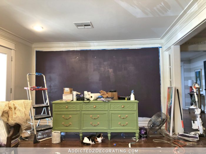 Entryway Wall Version 4.0 - Dark Purple Accent Wall With A Greek Key ...
