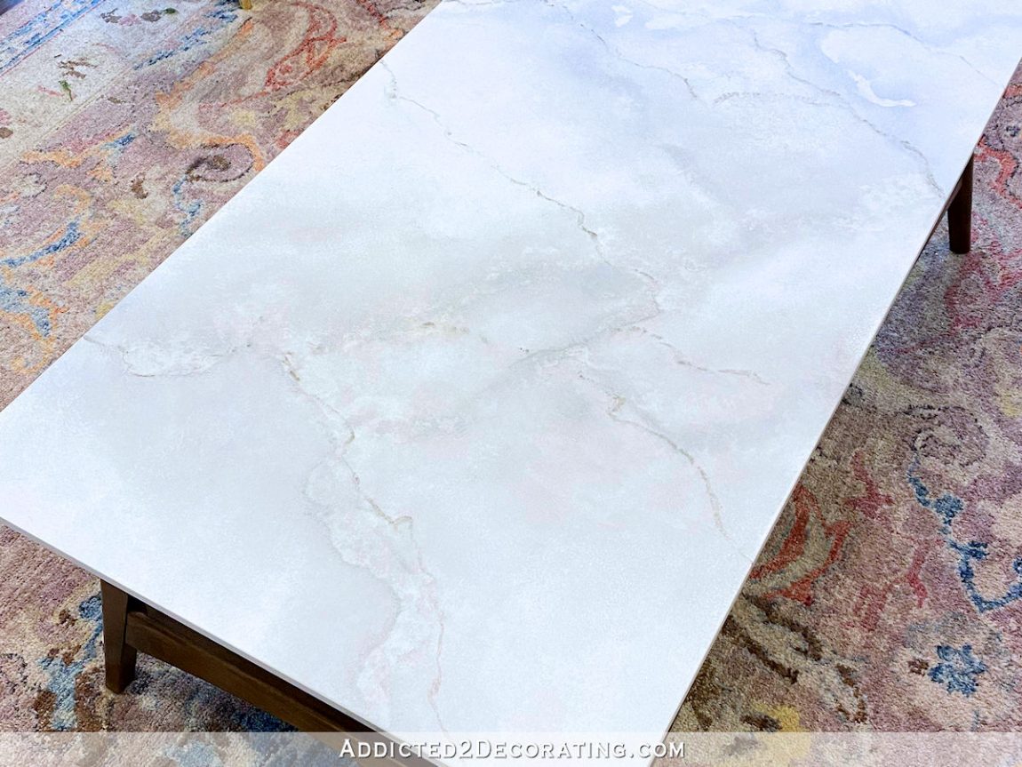DIY Faux Painted Marble Coffee Table - Addicted 2 Decorating®