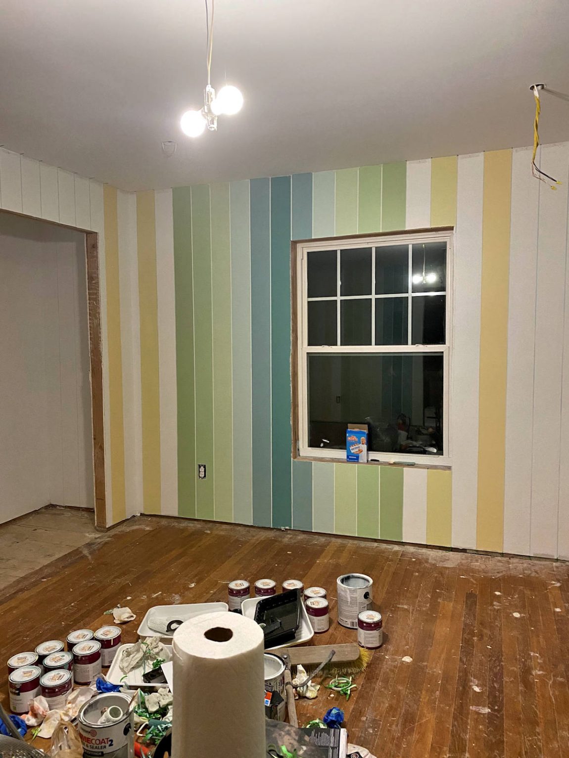 Home Gym - Finished Colorful Gradient Vertical Stripe Walls - Addicted ...
