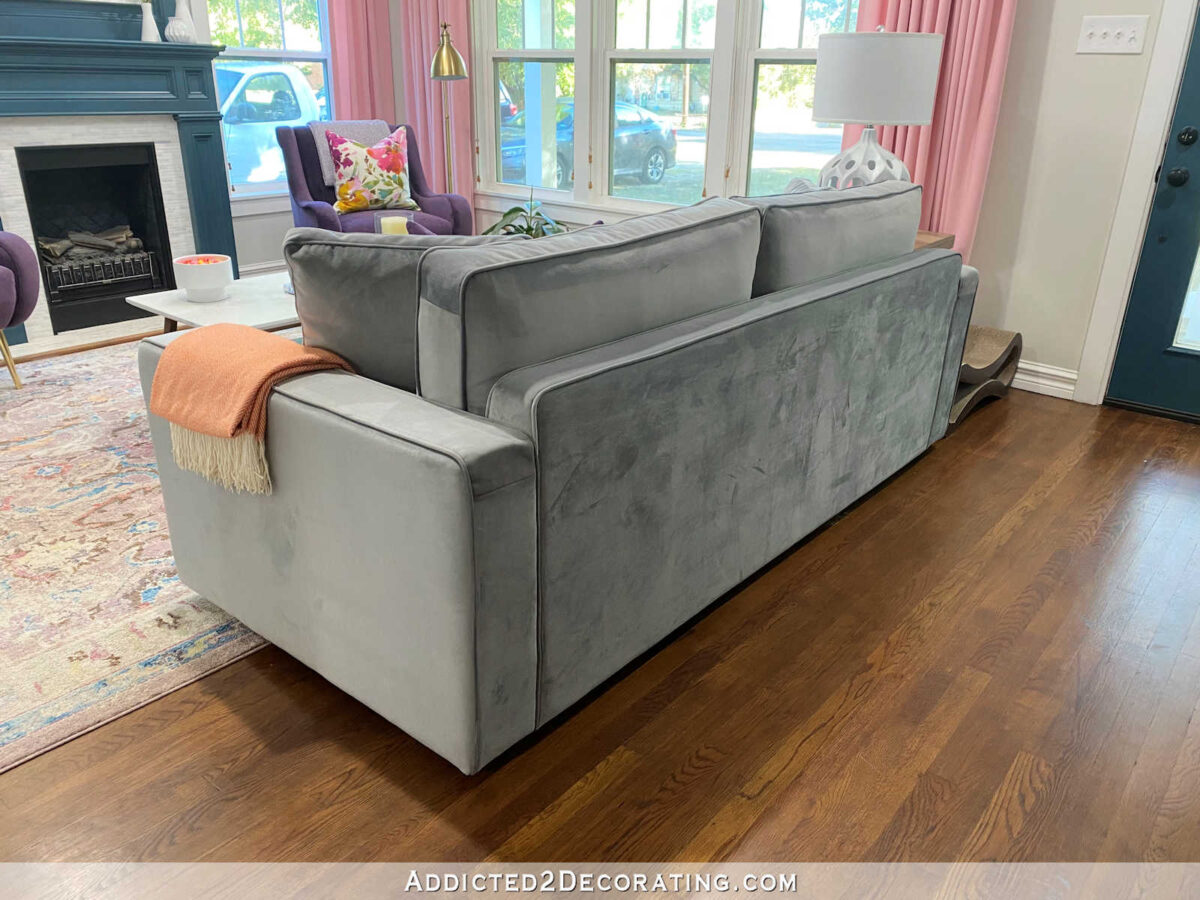 Our New Interior Define Velvet Sofa vs. The Cat (A Four Month Review ...