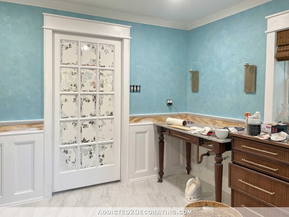 DIY Wainscoting Part 3 - Adding A Tile Accent - Addicted 2 Decorating®