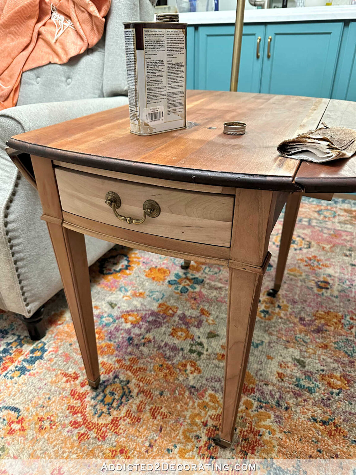 A 30-Minute Side Table Makeover With Danish Oil - Addicted 2 Decorating®