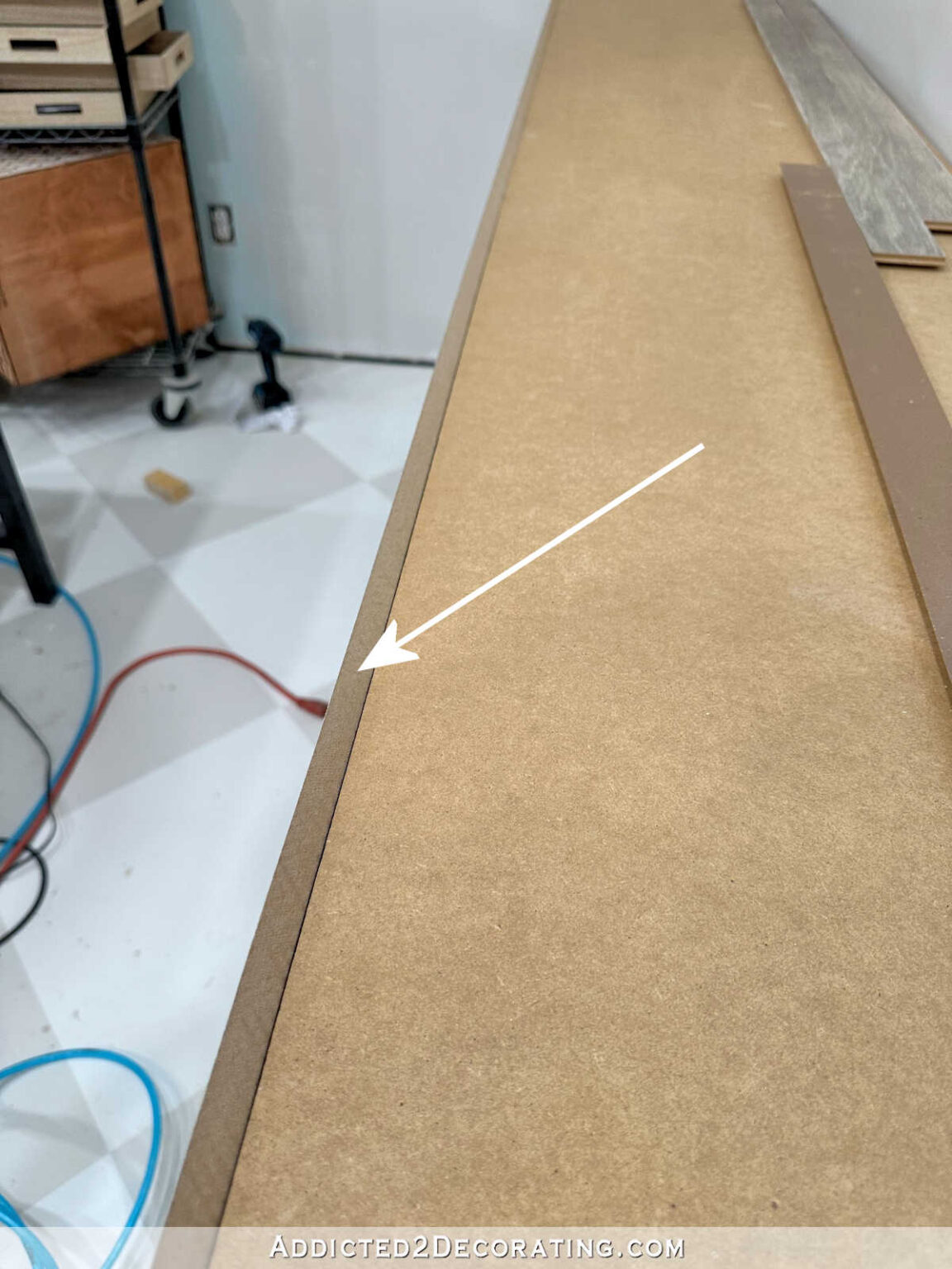 Long DIY Countertop Made With Laminate Flooring (How To Make A 20-Foot ...