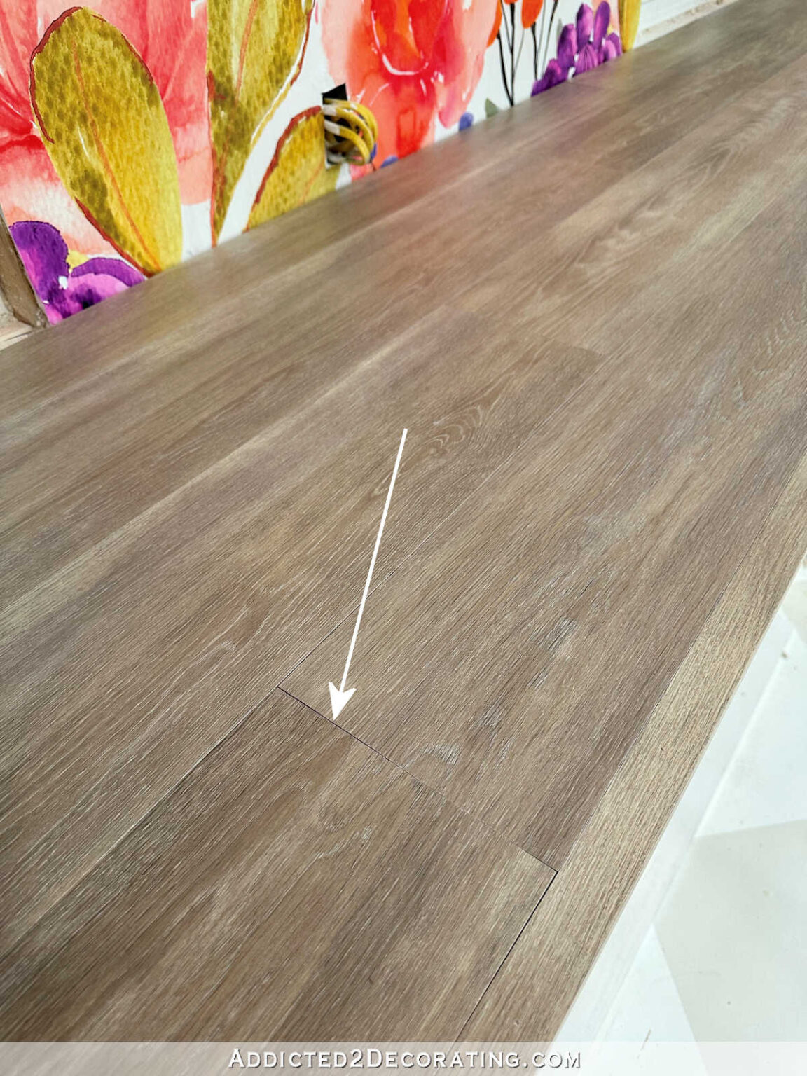 Long DIY Countertop Made With Laminate Flooring (How To Make A 20-Foot ...