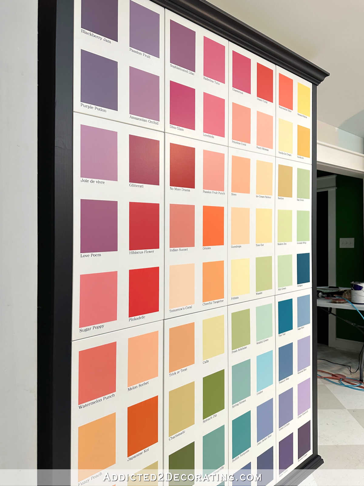 My FINISHED 72-Color Paint Swatch Cabinets! - Addicted 2 Decorating®