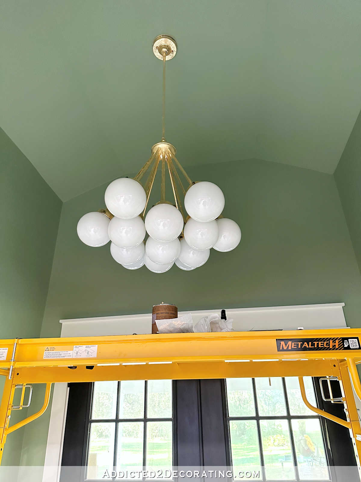 Studio Back Entry - The New & Improved Gold Leafed Light Fixture ...