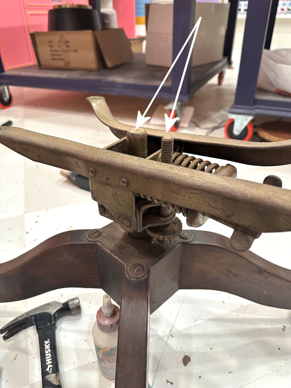 Desk Chair Upgrade - Swapping Legs For An Antique Wood Swivel Caster ...