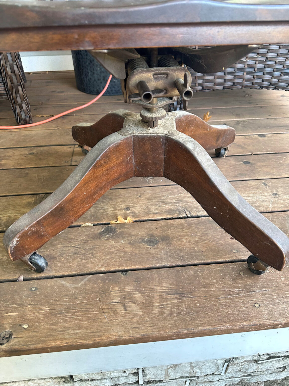 Desk Chair Upgrade - Swapping Legs For An Antique Wood Swivel Caster ...