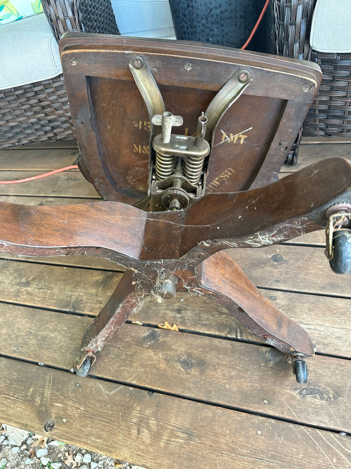 Desk Chair Upgrade - Swapping Legs For An Antique Wood Swivel Caster ...