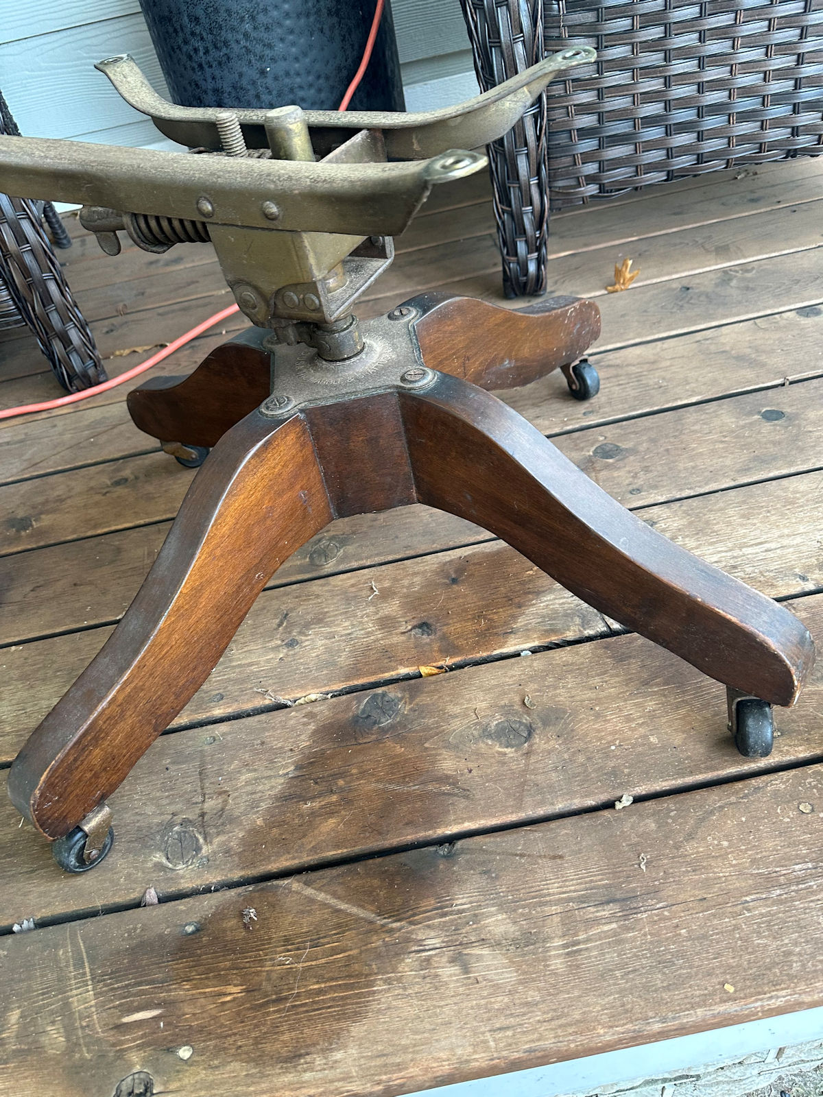 Desk Chair Upgrade - Swapping Legs For An Antique Wood Swivel Caster ...