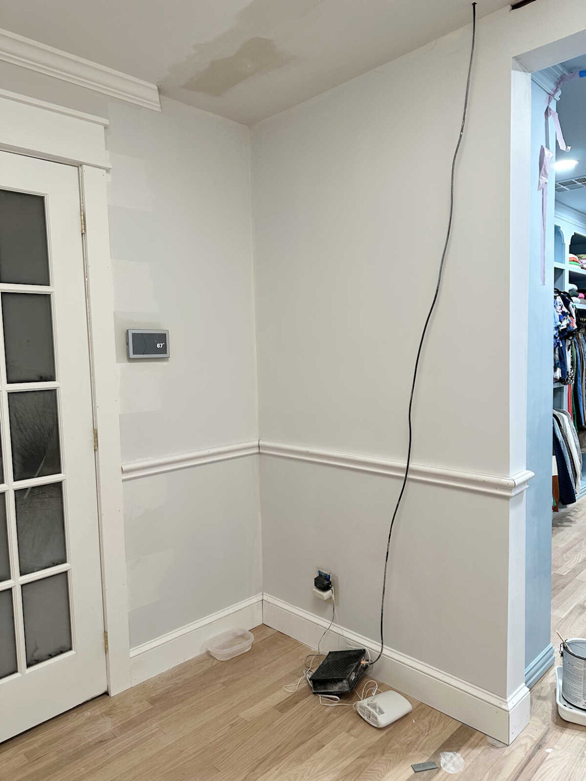 Adding Trim To The Bedroom Foyer Walls - Addicted 2 Decorating®